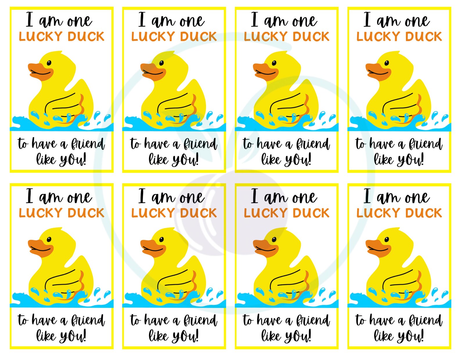Lucky Duck Valentine Card, Valentines Day, Kids Valentines, Digital ...