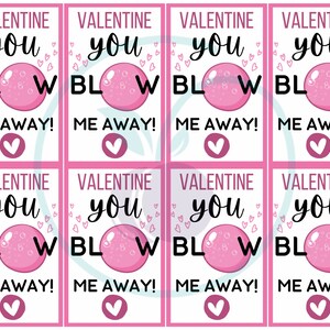 Blow Me Away Valentine, Bubbles Valentine, Gum Valentines, Bubbles ...