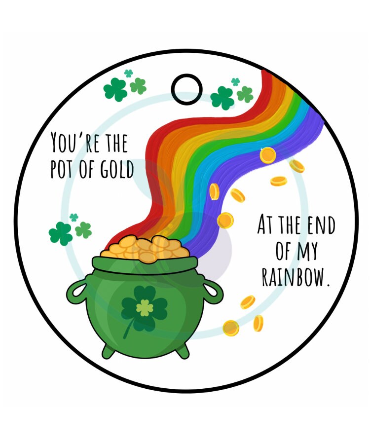 You’re the Pot of Gold, End of Rainbow, Sticker, Tag, Teacher Gift ...