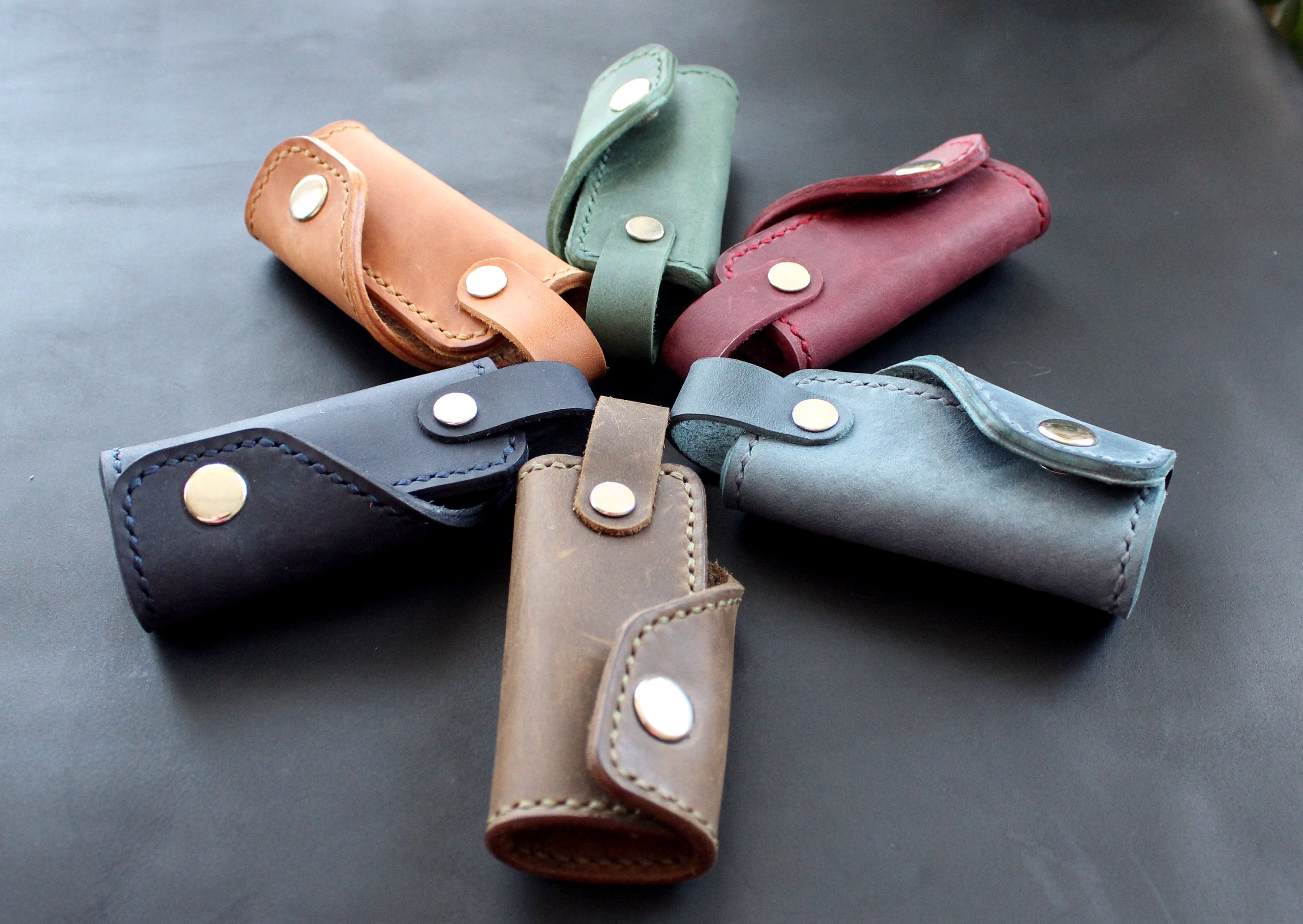 Genuine Leather key chain 100% Hand made key holder Brown | Etsy