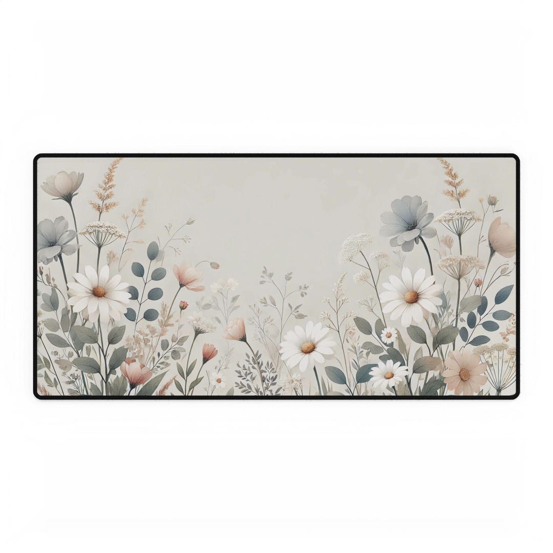 Desk Mats Watercolor Flowers, Floral Desk Pad, Office Decor, Desk ...