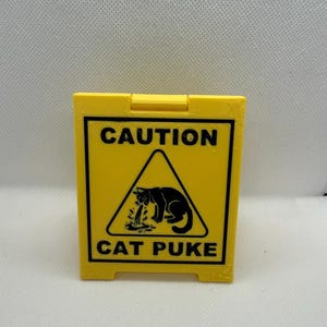 Cat Puke Warning Sign - Etsy
