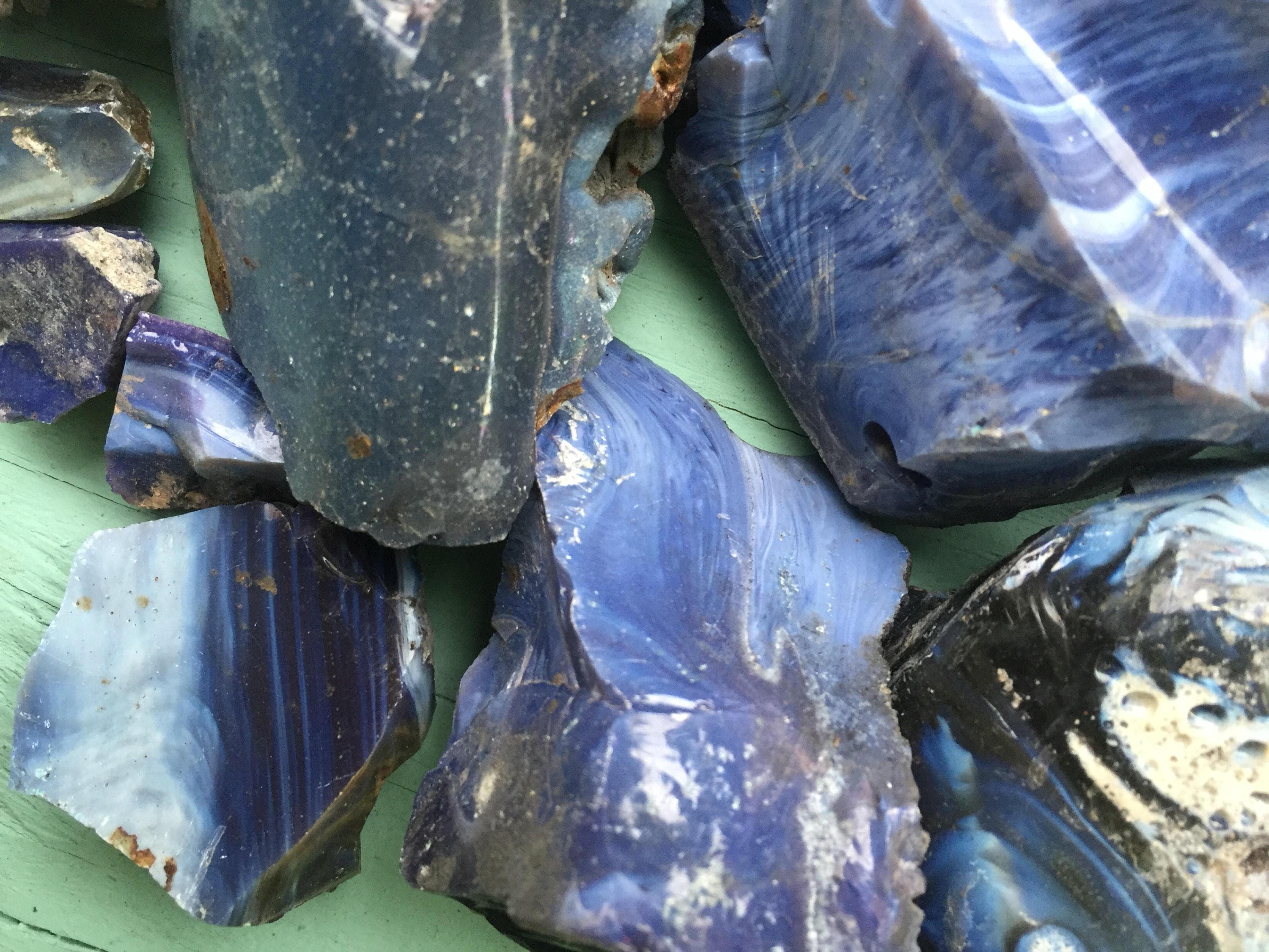 Blue Slag Glass Chunks for sale | Only 4 left at -70%
