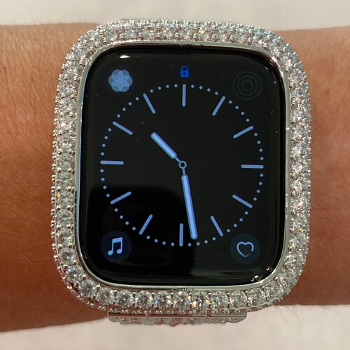 Silver Apple Watch Bezel Metal Lab Diamond Cover 2.5mm Iwatch | Etsy