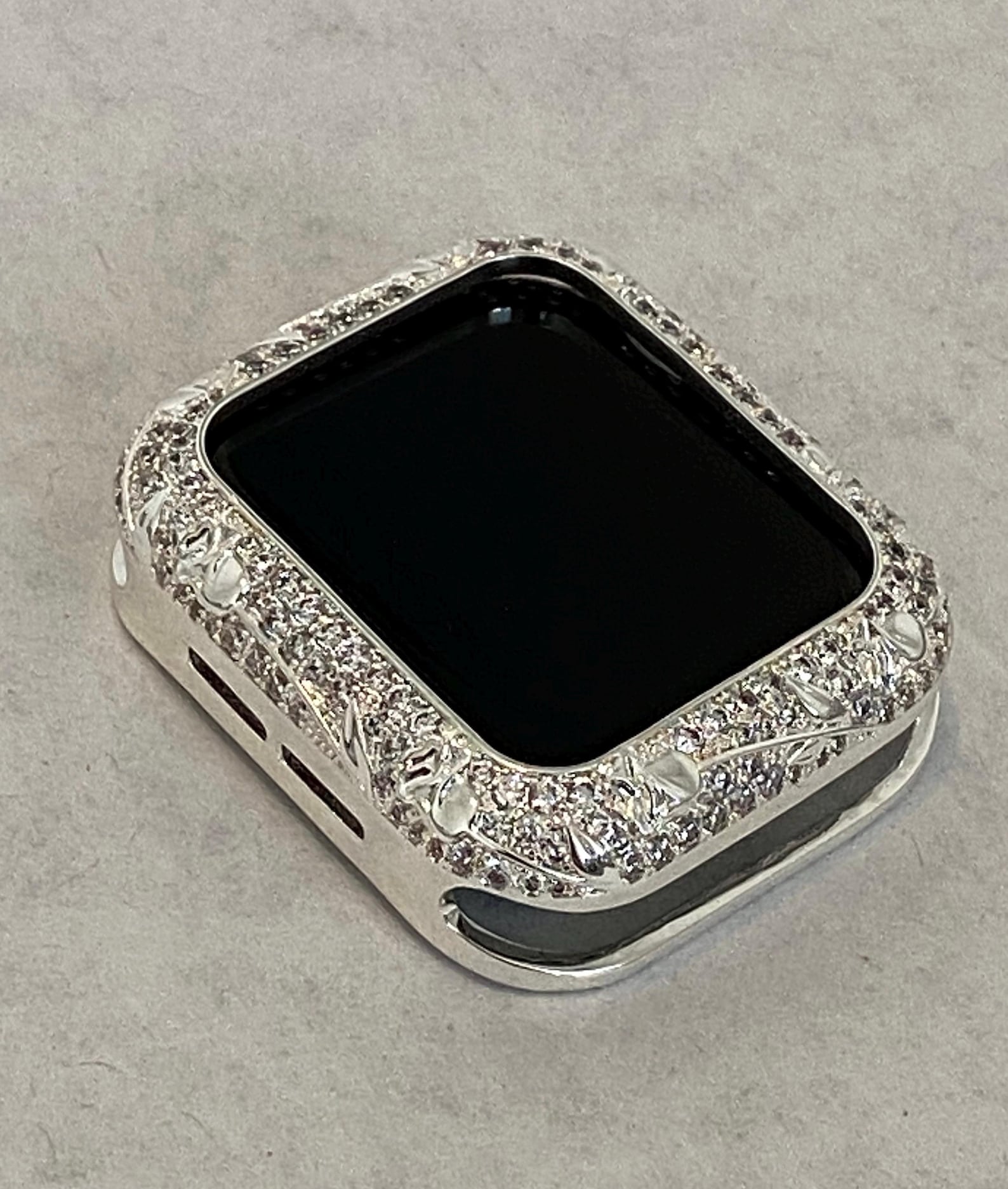 Swarovski Crystal Apple Watch Cover Silver, Apple Watch Case Floral ...