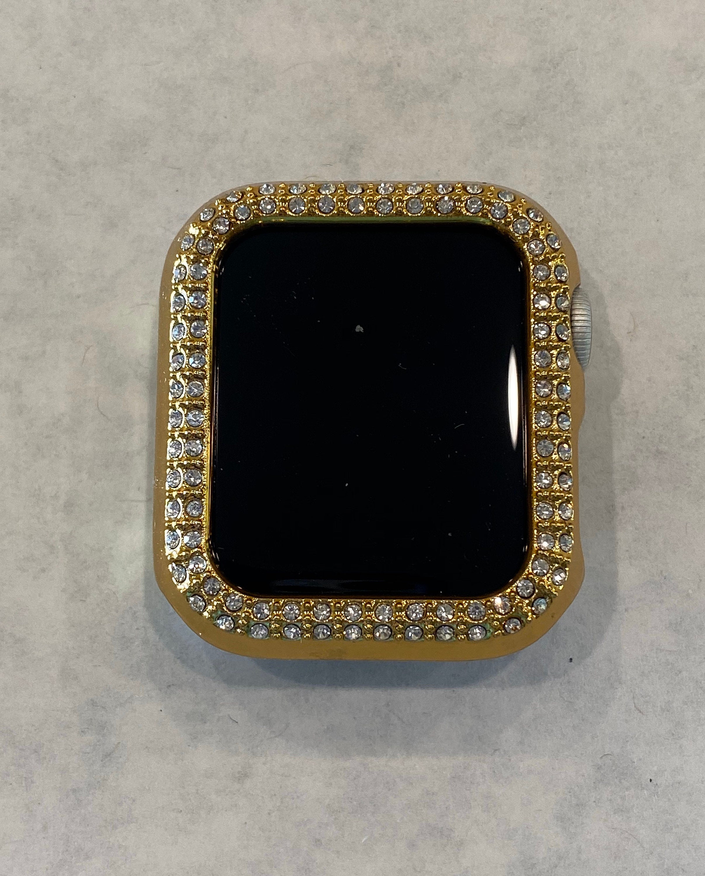Gold Apple Watch Bezel Cover Rhinestone Crystal 38mm 40mm 42mm 44mm ...