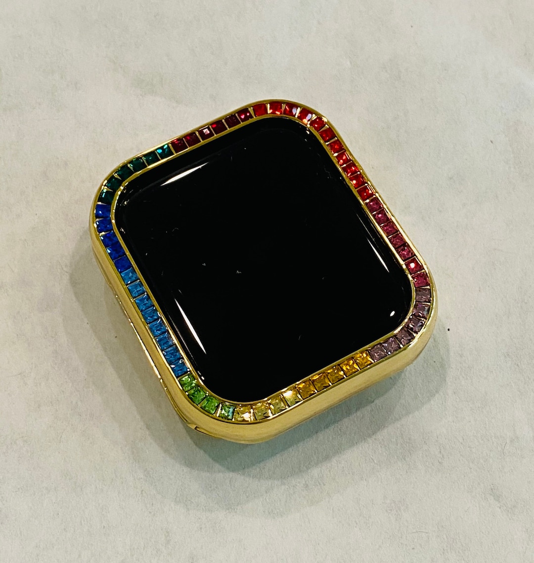 Gold Apple Watch Cover Swarovski Crystal Rainbow Apple Watch Case ...