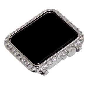 Custom Silver Apple Watch Case Swarovski Crystals for iPhone Watch ...