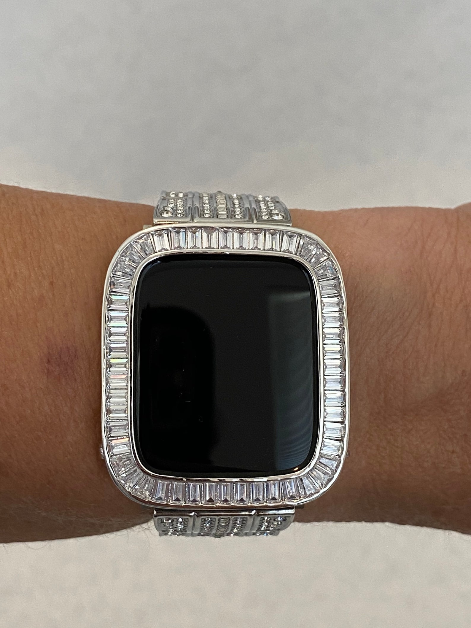 Bling Apple Watch Bezel Cover, Silver Iwatch Case Bling 38mm-46mm ...