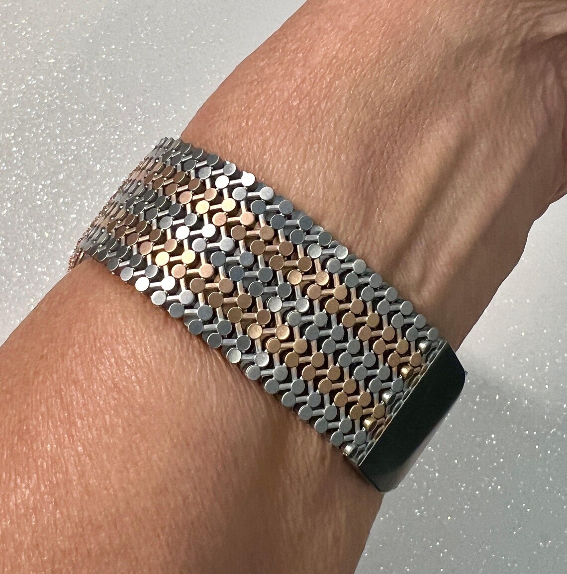 Stainless Steel Milanese Apple Watch Band, Rose Gold -silver Two Tone ...
