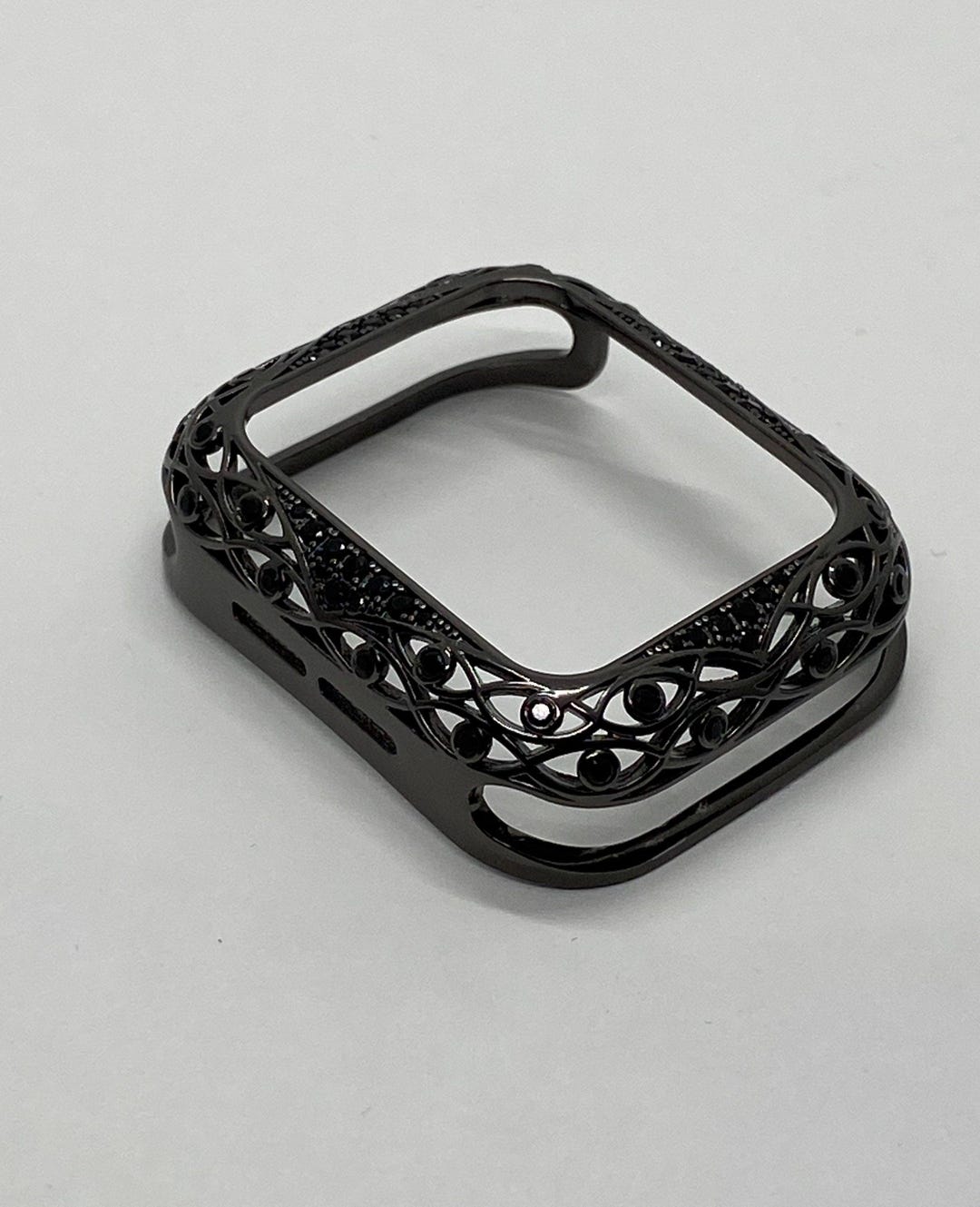 Black on Black Apple Watch Bezel Cover Crystal Rhinestones 38mm 40mm ...