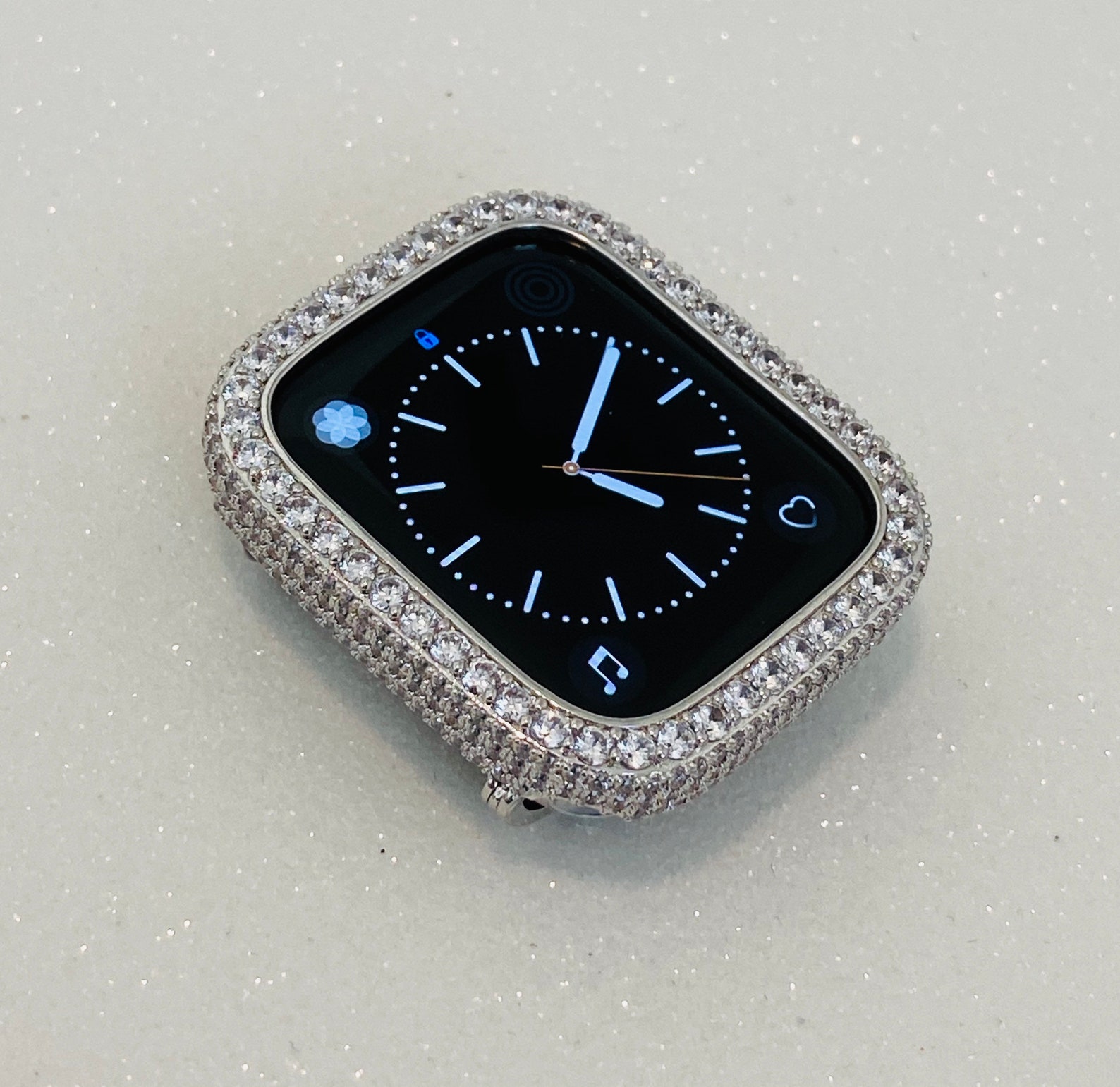 Silver Apple Watch Bezel Metal Lab Diamond Cover 2.5mm Iwatch | Etsy