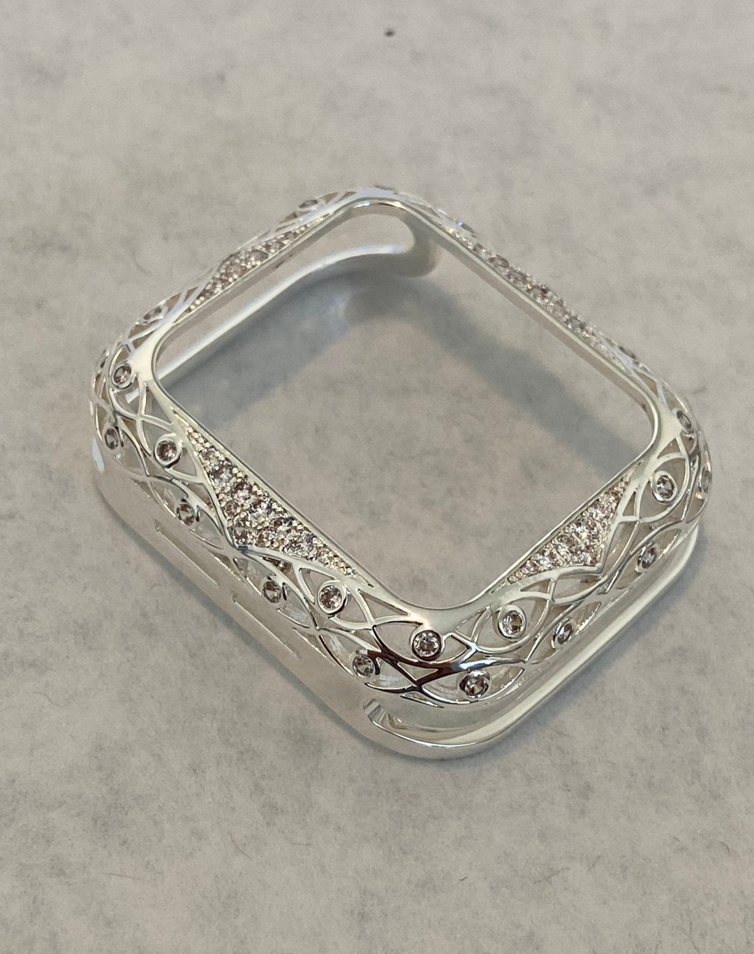 Swarovski Crystal Apple Watch Case Silver 38mm-46mm Series 2-11 Lace ...