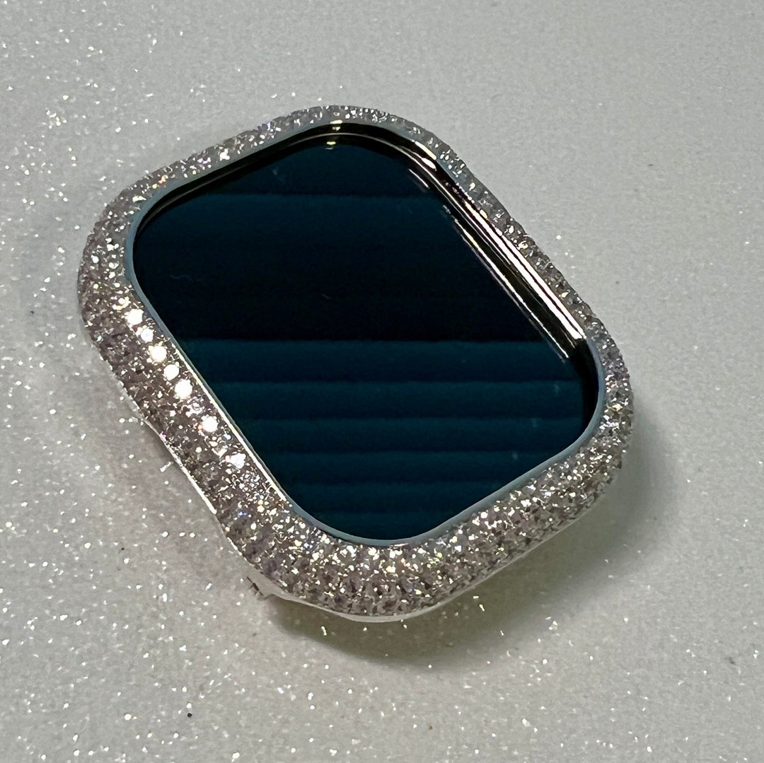 Apple Watch ULTRA Watch Case White Gold Pave Lab Diamond Watch Cover ...