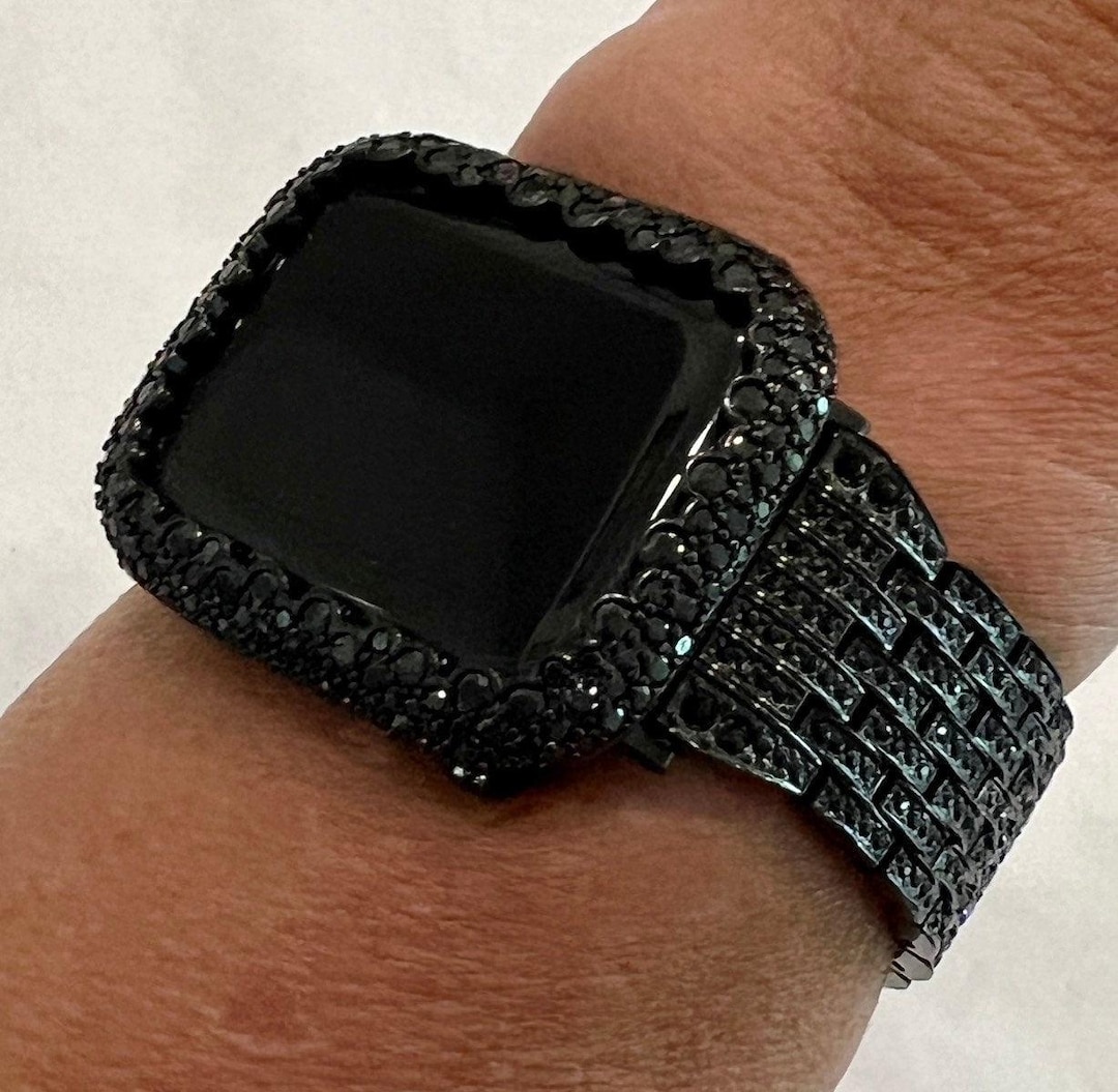 Custom Apple Watch Band Black Swarovski Crystal & or Apple Watch Cover ...