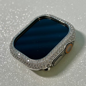 Apple Watch ULTRA Watch Case White Gold Pave Lab Diamond Watch Cover ...