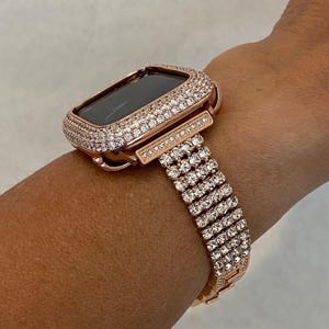 Rose Gold Apple Watch Band Womens Swarovski Crystal iPhone Watch ...
