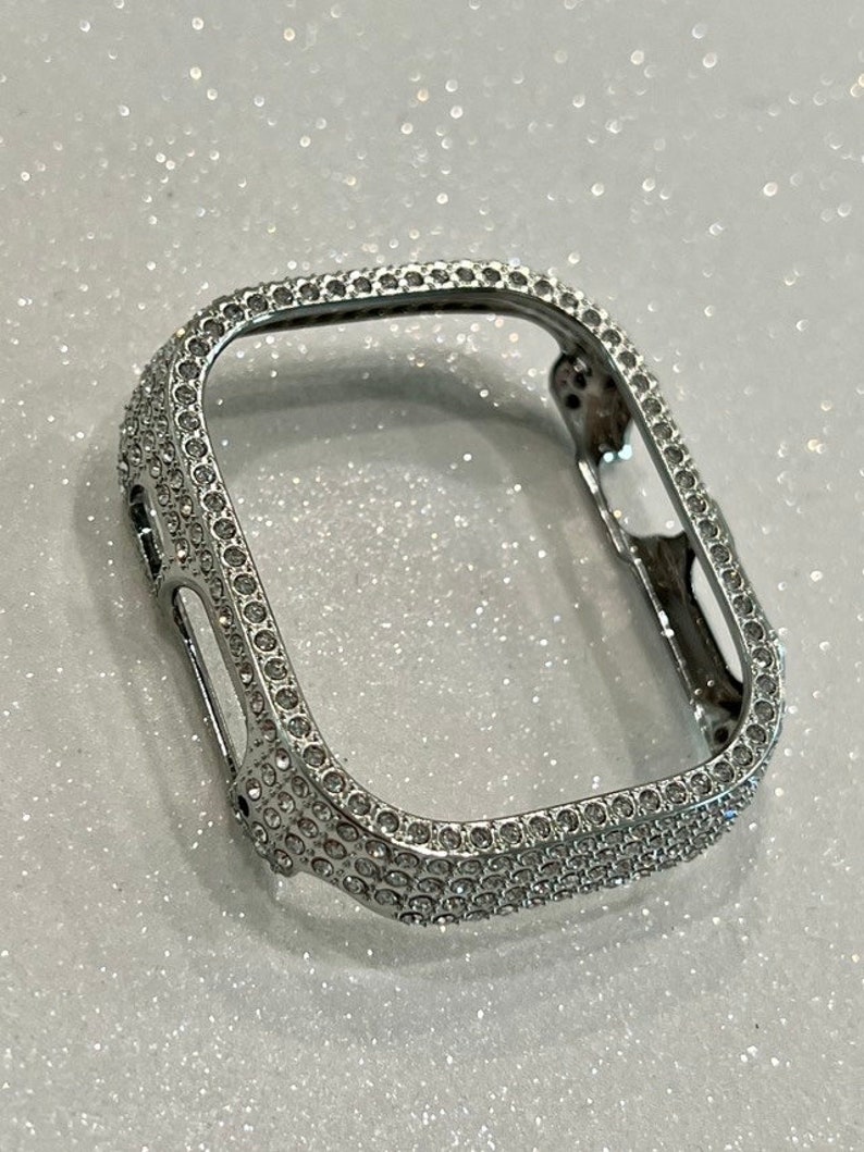 49mm Ultra Apple Watch Cover Silver Swarovski Crystals Apple - Etsy