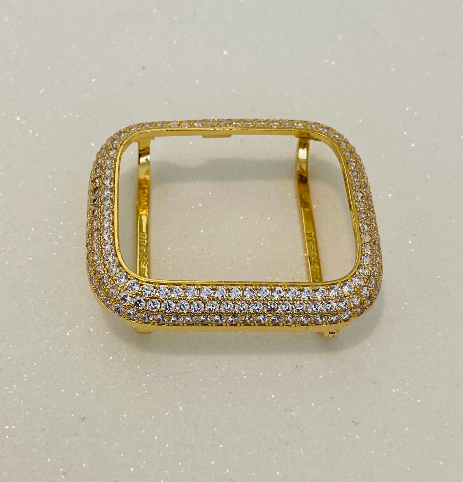 Custom Gold Apple Watch Case Lab Diamond Bezel 38-49mm Ultra Apple ...
