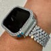 Swarovski Crystal Apple Watch Cover Silver, Apple Watch Case Floral ...