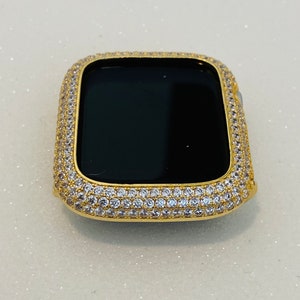 Custom Gold Apple Watch Case Lab Diamond Bezel 38-49mm Ultra Apple ...