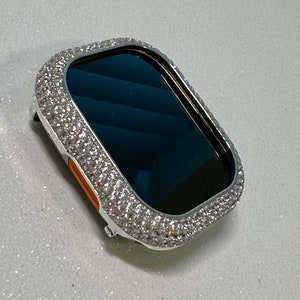 Apple Watch ULTRA Watch Case White Gold Pave Lab Diamond Watch Cover ...