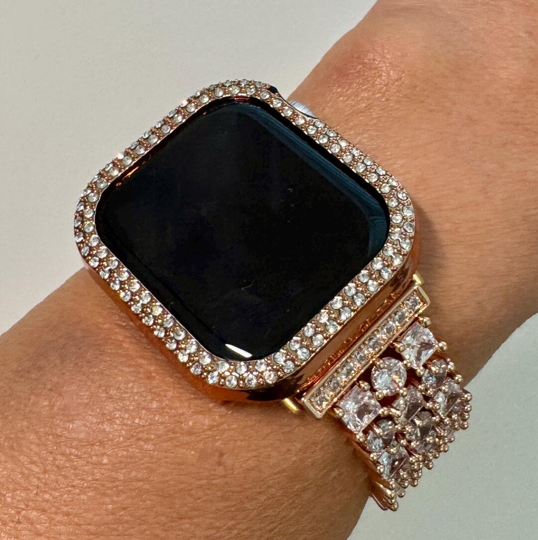 Series 10 Apple Watch Band Rose Gold Swarovski Crystals & or Apple ...