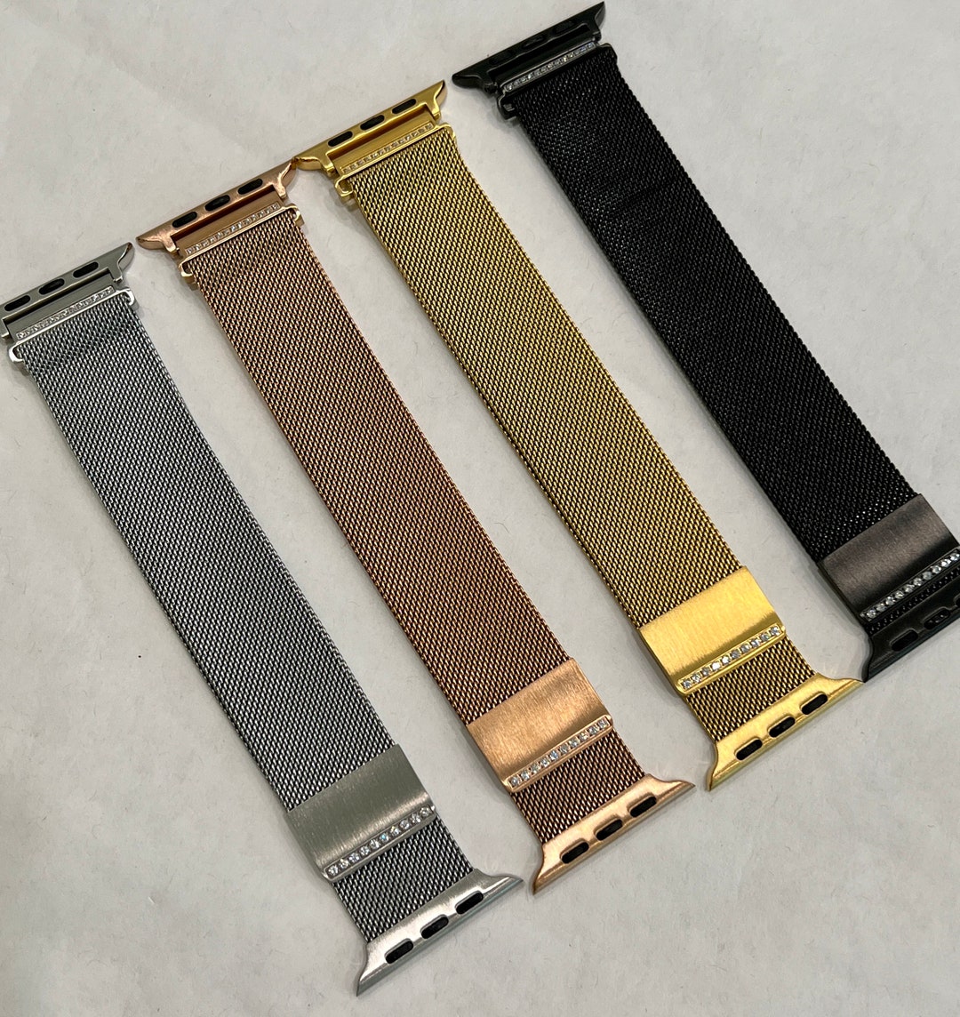 Apple Watch Band Women Milanese Loop Crystal Milanese Band Stainless ...