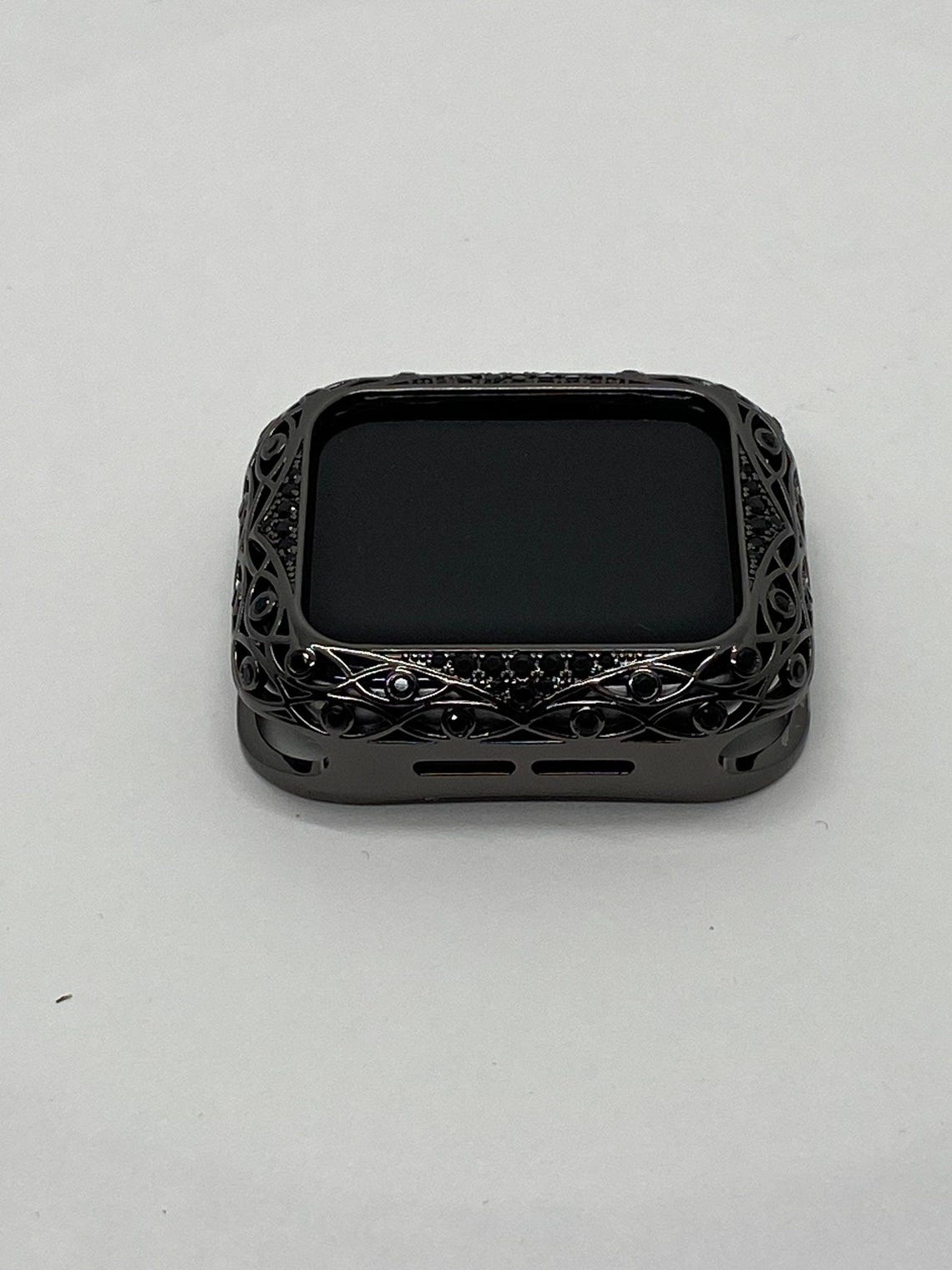 Black on Black Apple Watch Bezel Cover Crystal Rhinestones 38mm 40mm ...