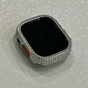 Apple Watch Cover 49mm Ultra Silver Swarovski Crystals Apple Watch Case ...