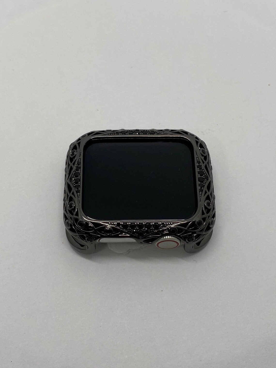 Black on Black Apple Watch Bezel Cover Swarovski Crystal - Etsy