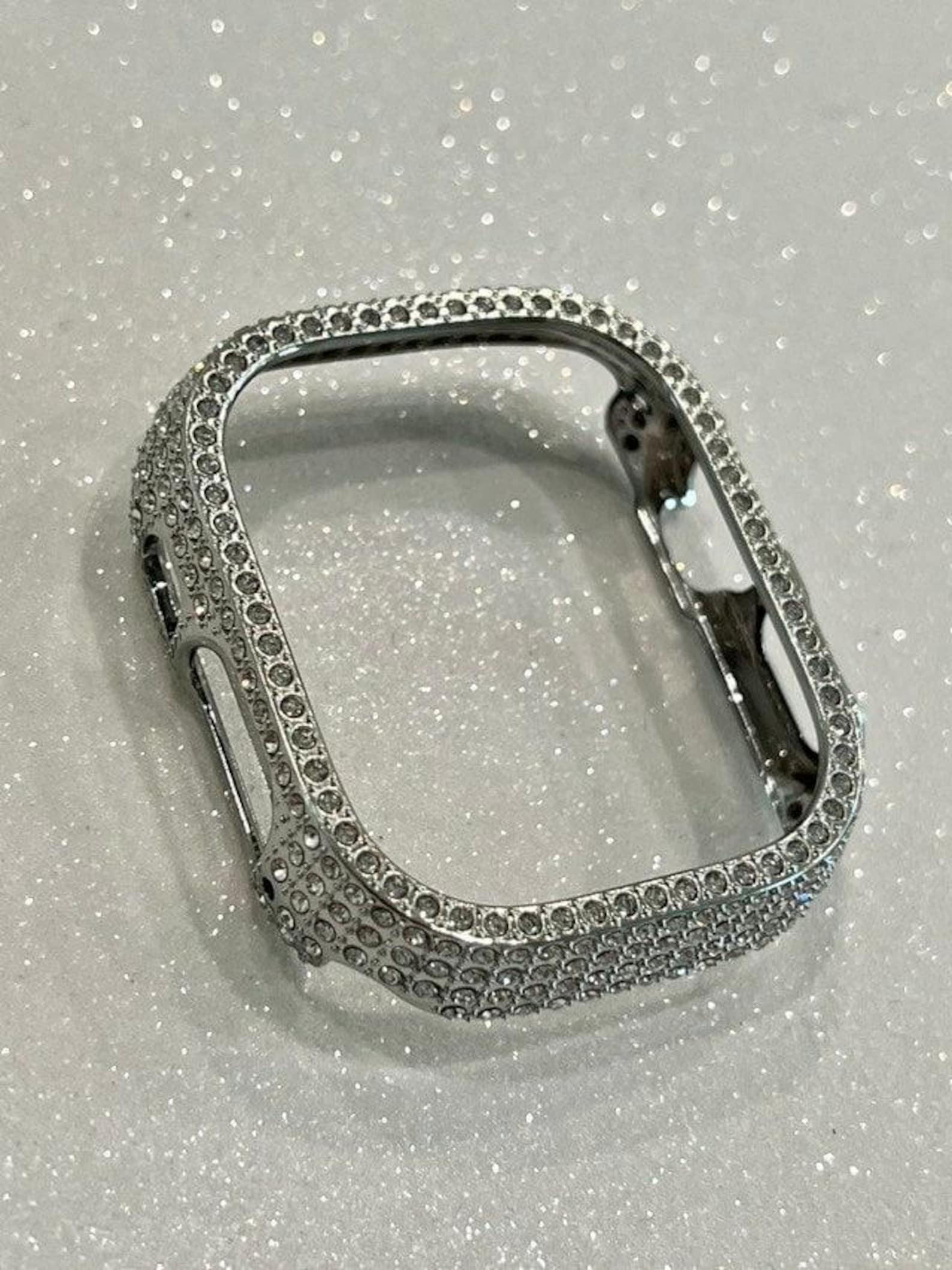 Apple Watch Cover 49mm Ultra Silver Swarovski Crystals Apple Watch Case ...