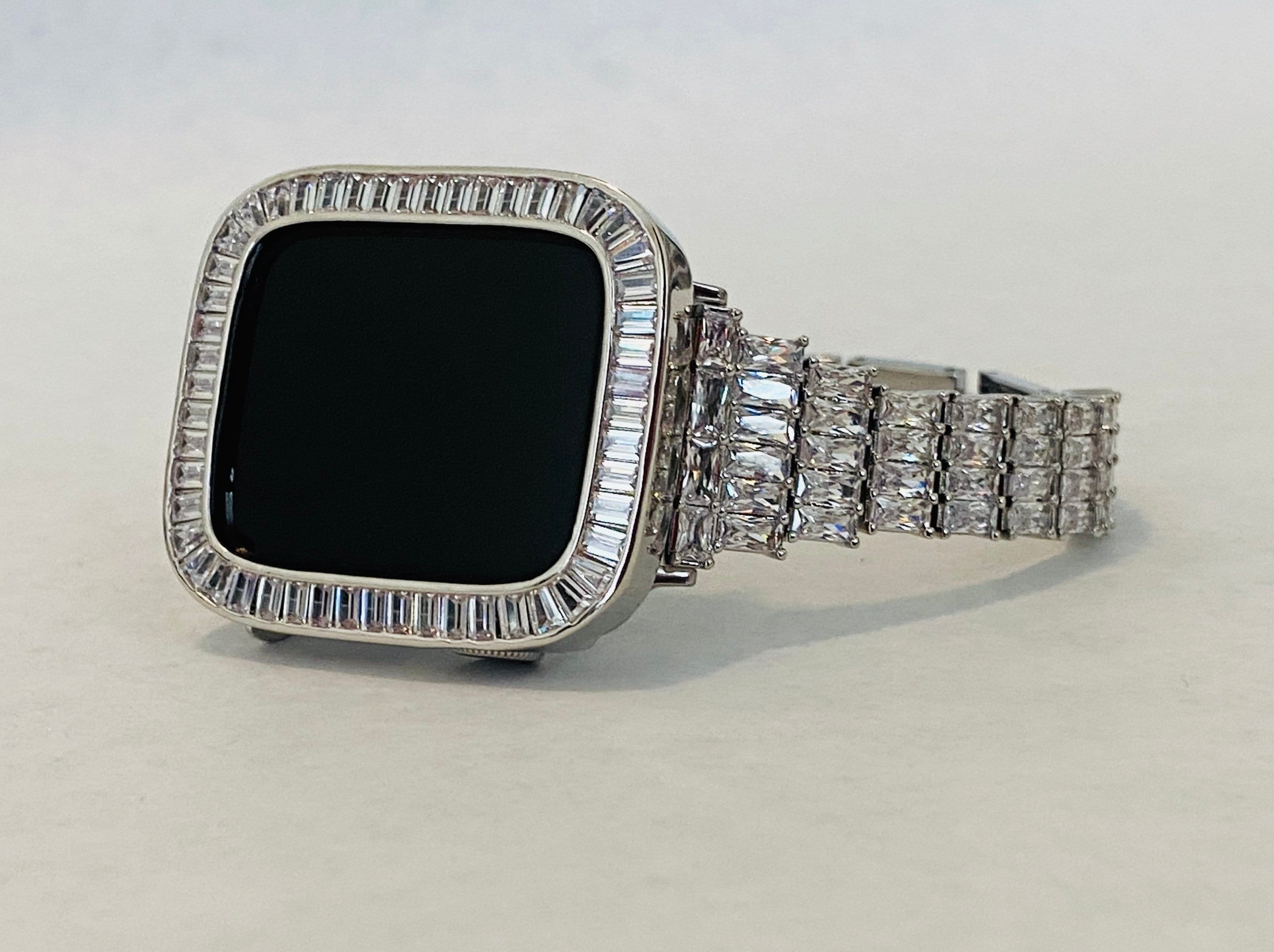 Series 1-8 Iced Out Apple Watch Band 41mm 45mm Swarovski Crystals & or ... Series 1-8 Iced Out Apple Watch Band 41mm 45mm Swarovski Crystals & or ...