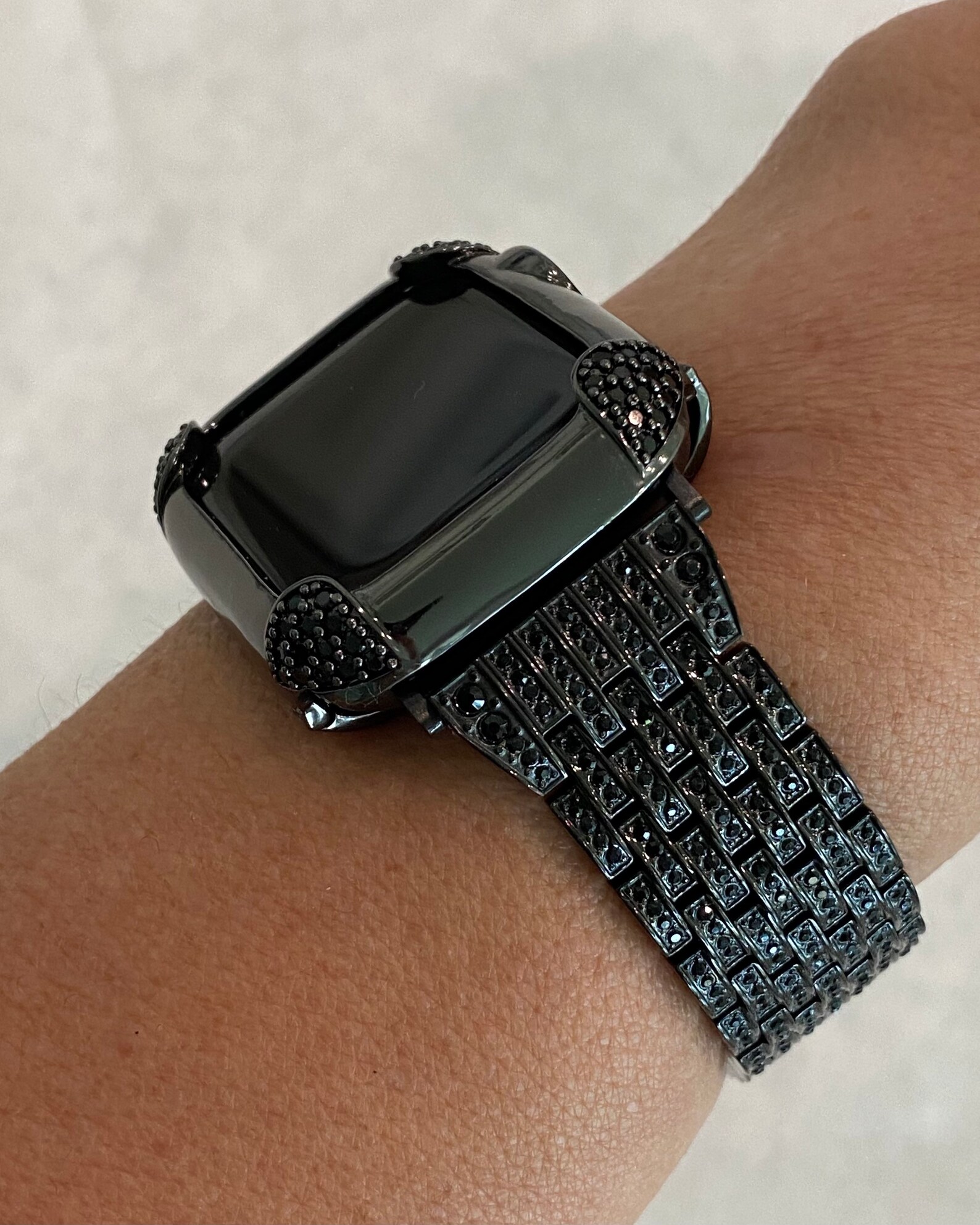 Black on Black Apple Watch Band & or Matching Lab Diamond - Etsy