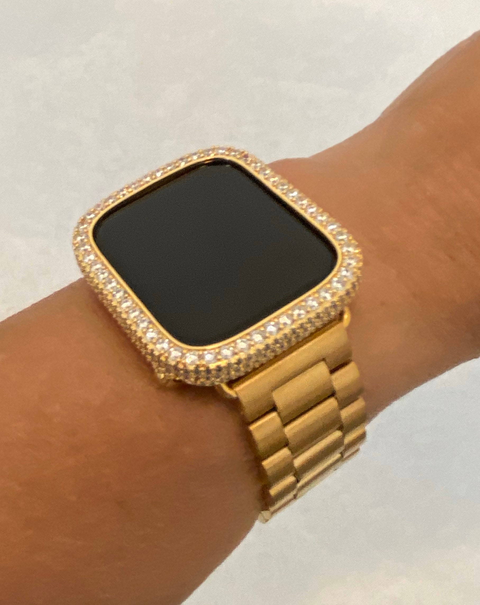 Custom Apple Watch Band Gold Rolex Style 38mm 40mm 41mm 42mm 45mm 44mm