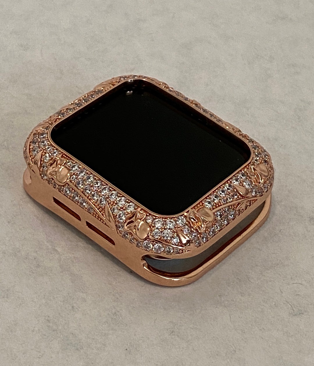 Apple Watch Bezel Cover 41mm 45mm Swarovski Crystals Rose Gold ...