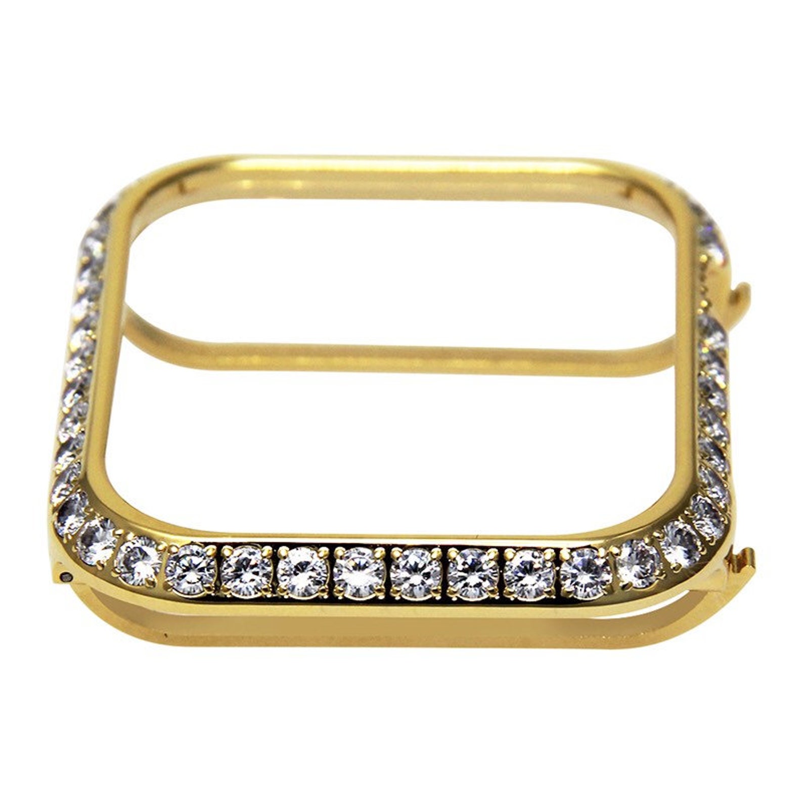 Gold Apple Watch Bezel Bling 38mm-44mm, Lab Diamond 3mm Iwatch Case ...