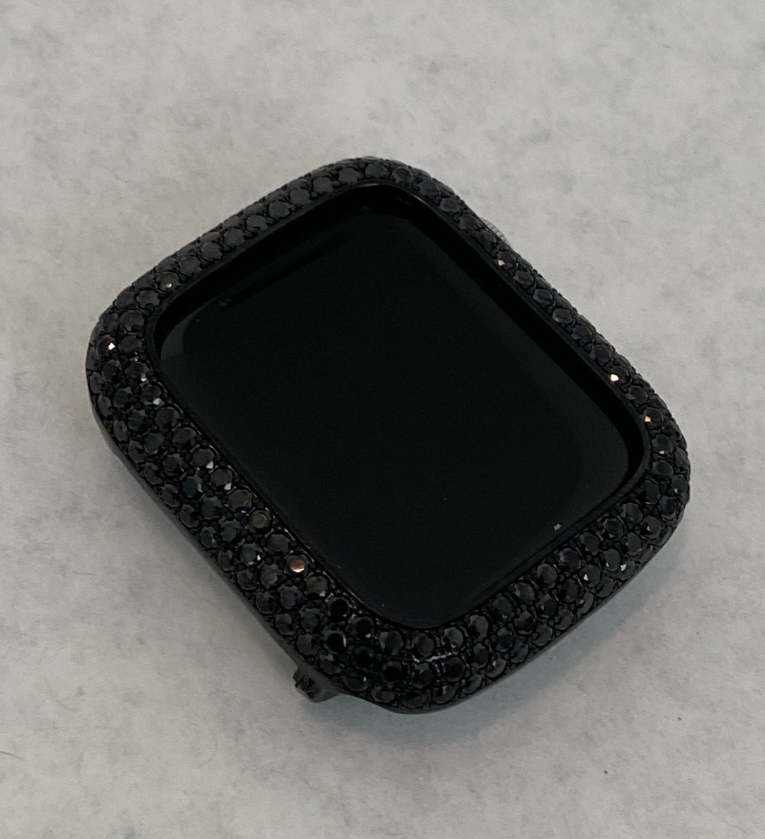 Designer Black on Black Apple Watch Case, Smartwatch Lab Diamond Bezel ...