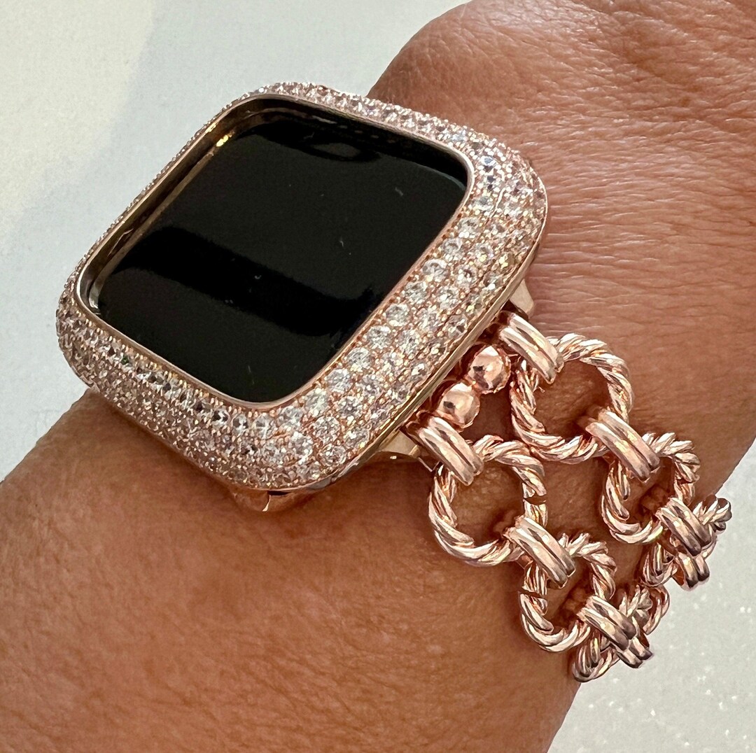 Rose Gold Chain Apple Watch Band, iPhone Watch Bracelet & or Apple ...