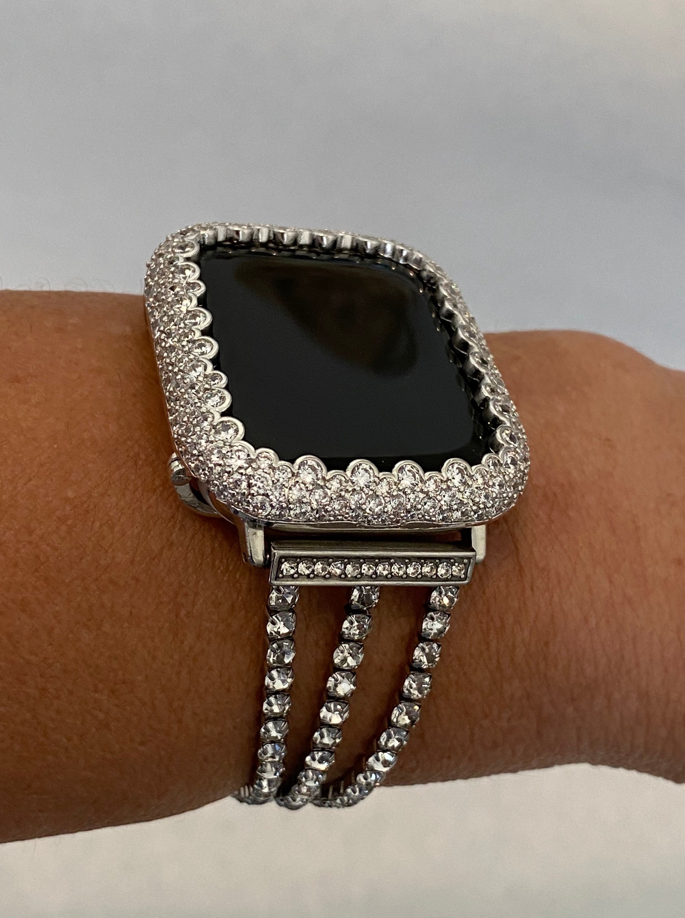 Series 7 Apple Watch Band Women's Bracelet and or Silver Iwatch Cover ...