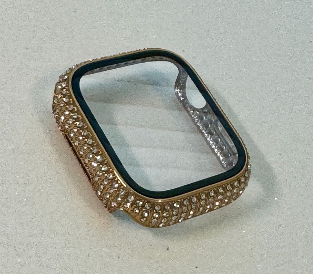 Gold Apple Watch Cover With Screen Protector Women Swarovski Crystals ...
