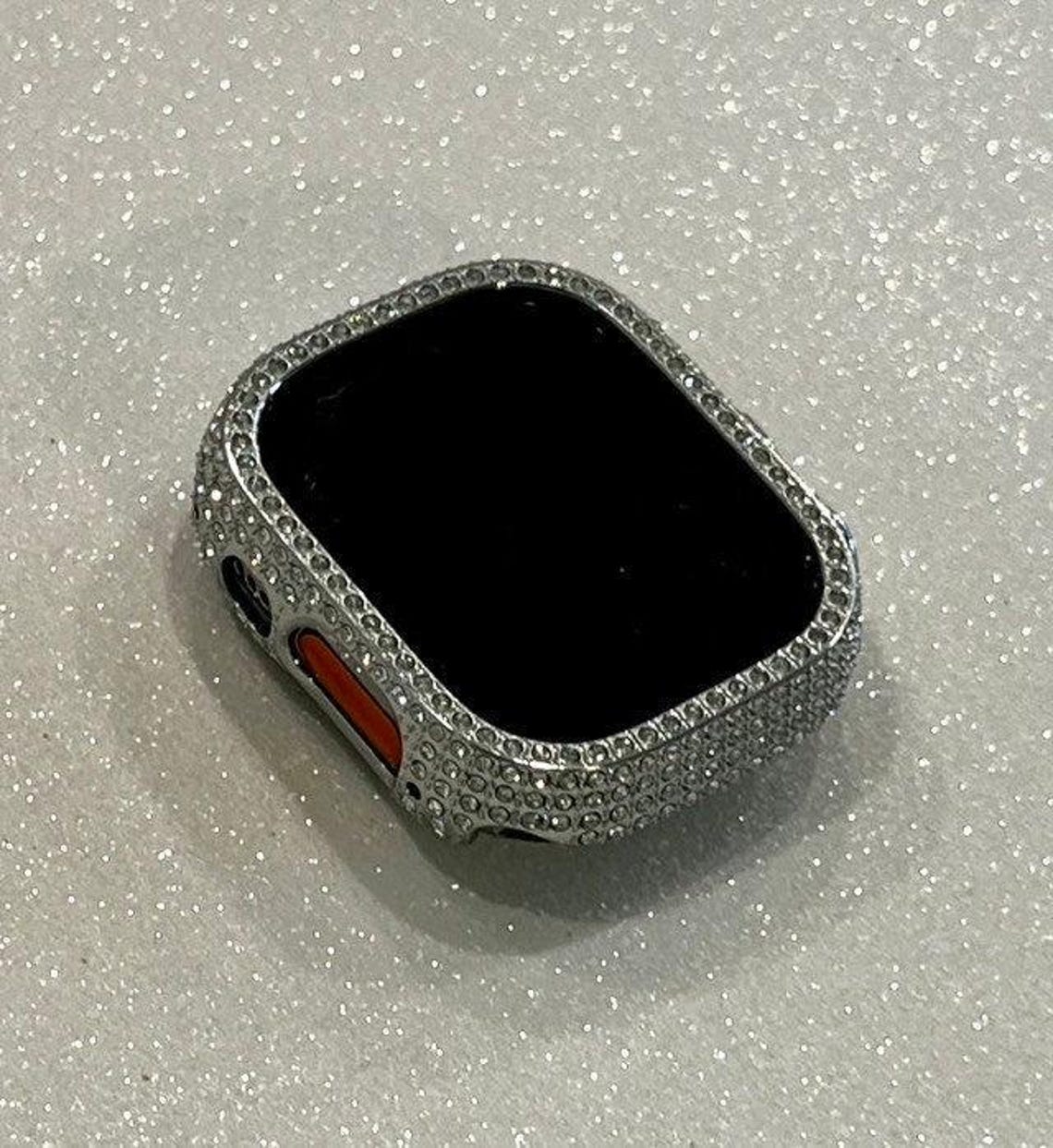 Apple Watch Cover 49mm Ultra Silver Swarovski Crystals Apple Watch Case ...
