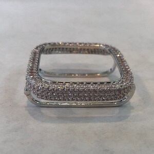 Apple Watch Cover Silver Metal Bezel 2.5mm Lab Diamonds, Apple Watch ...