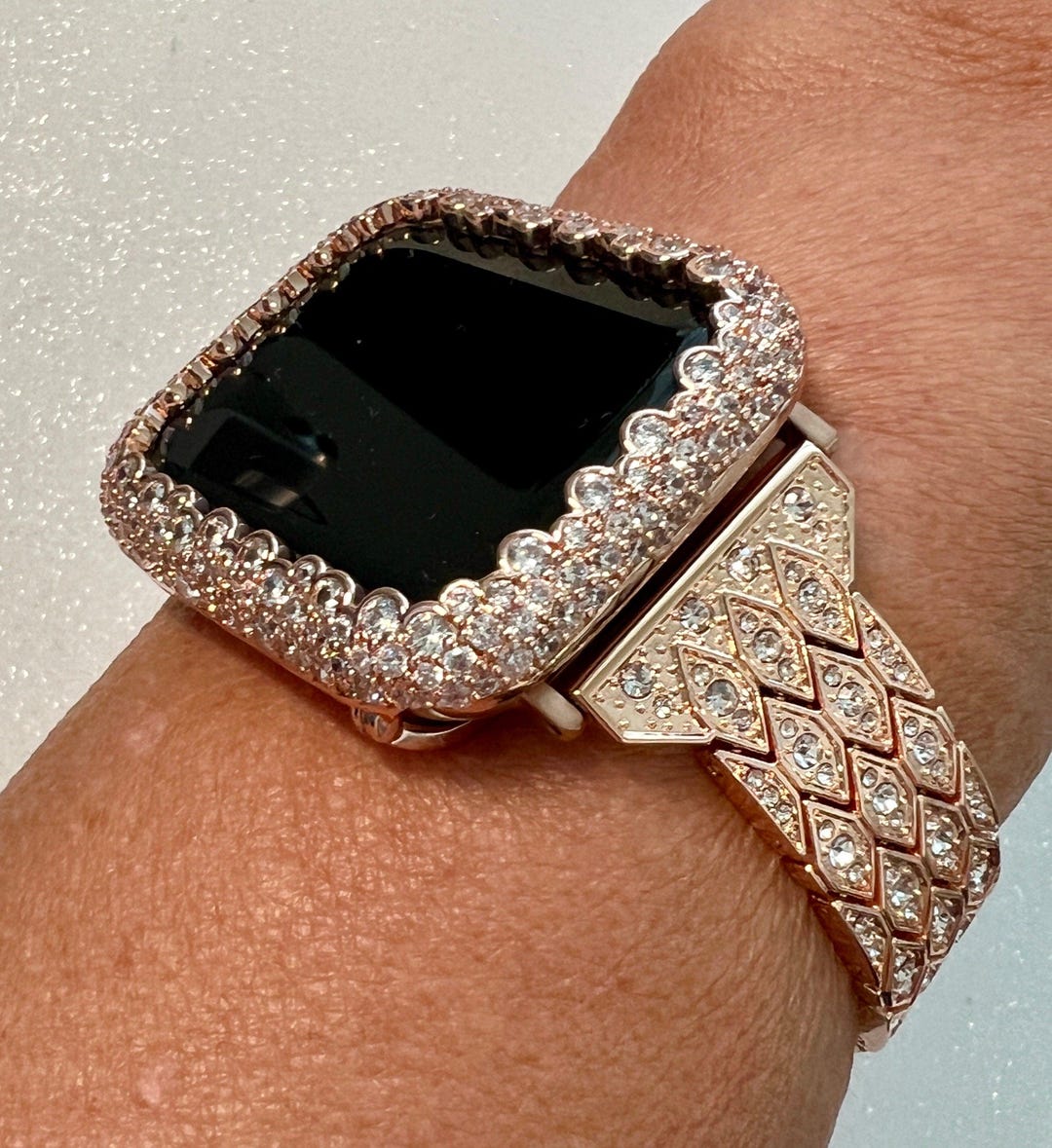 Pave Apple Watch Band Womens Rose Gold Crystals 38mm-49mm & or Apple ...