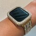 Iced Out Mens Apple Watch Band Women Gold Stainless Steel Crystals & or ...