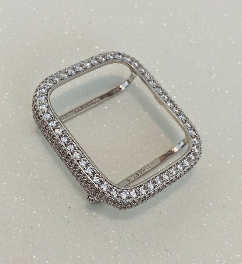 Silver Apple Watch Bezel Metal Lab Diamond Cover 2.5mm Iwatch | Etsy