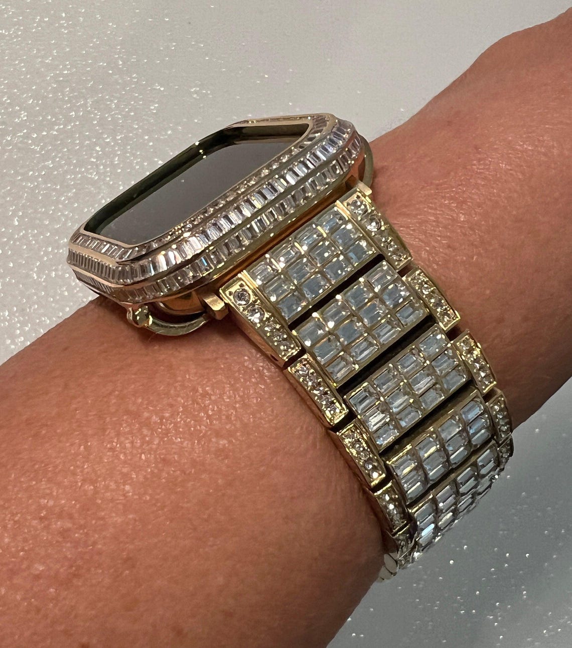Luxury Apple Watch Band Womens Mens Gold Crystal & or Apple Watch Case ...