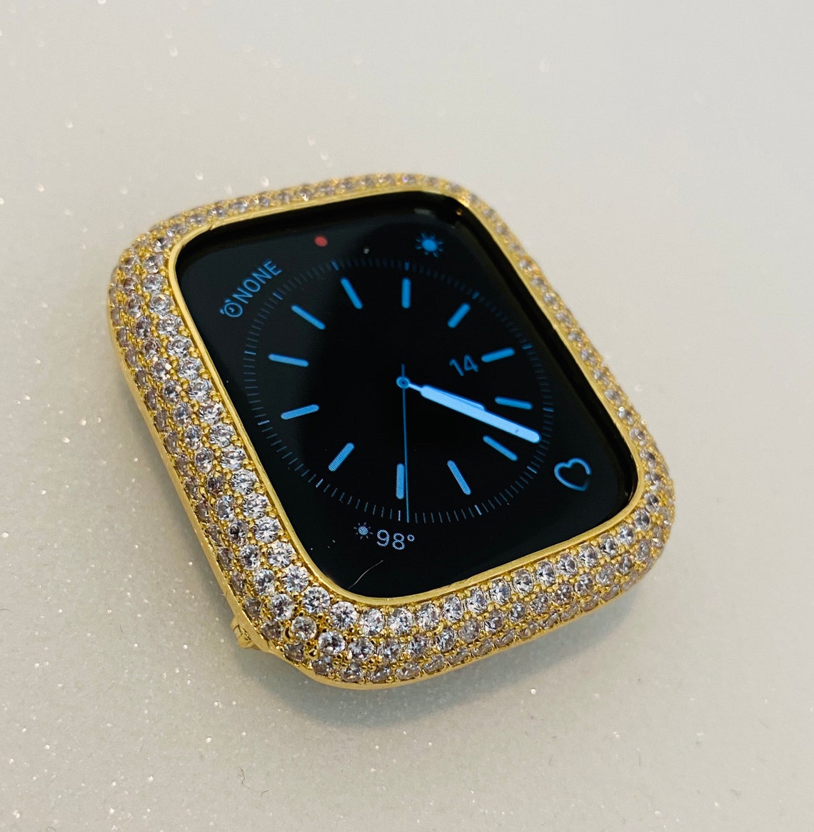 Apple Watch Bezel Cover Gold Metal Pave Lab Diamonds Apple Watch Case ...