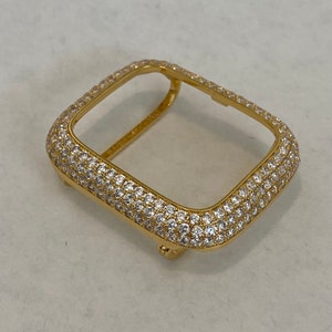 Iced Out Gold Apple Watch Band Stainless Steel Swarovski Crystals for ...