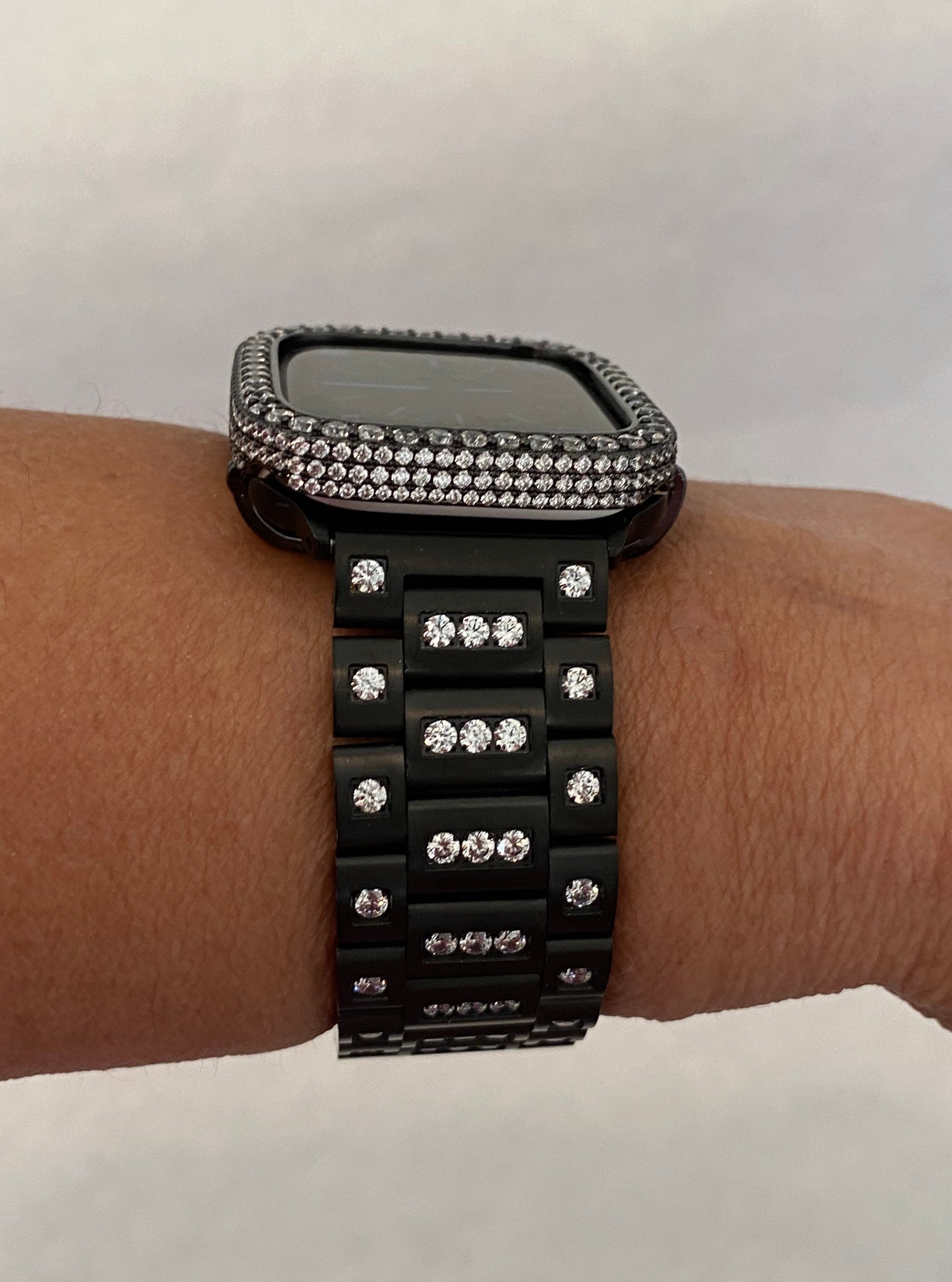 Apple Watch Band Black Swarovski Crystal Stainless Steel & or Apple ...